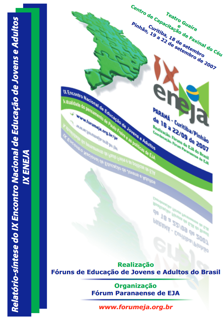 Relatório -síntese do IX Encontro Nacional de Educação de Jovens e ...